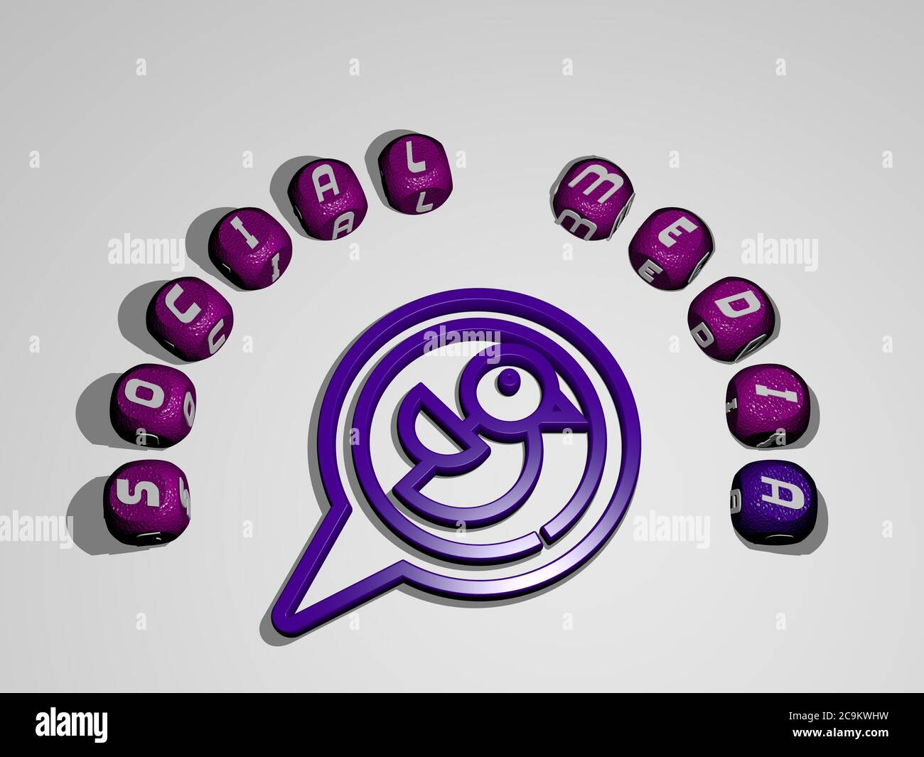 3D graphical image of SOCIAL MEDIA vertically along with text built ...