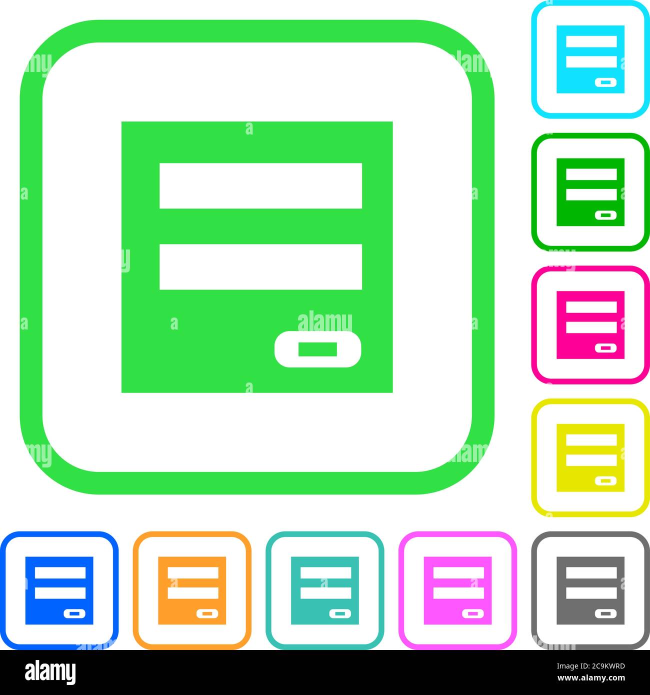 Login panel vivid colored flat icons in curved borders on white ...