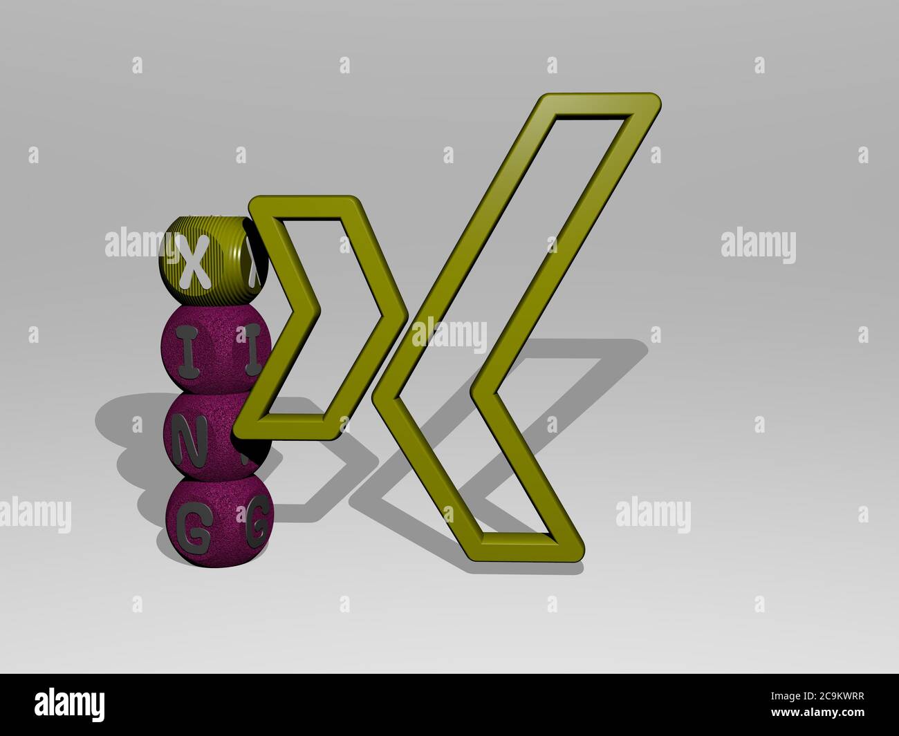 3D illustration of XING graphics and text around the icon made by ...