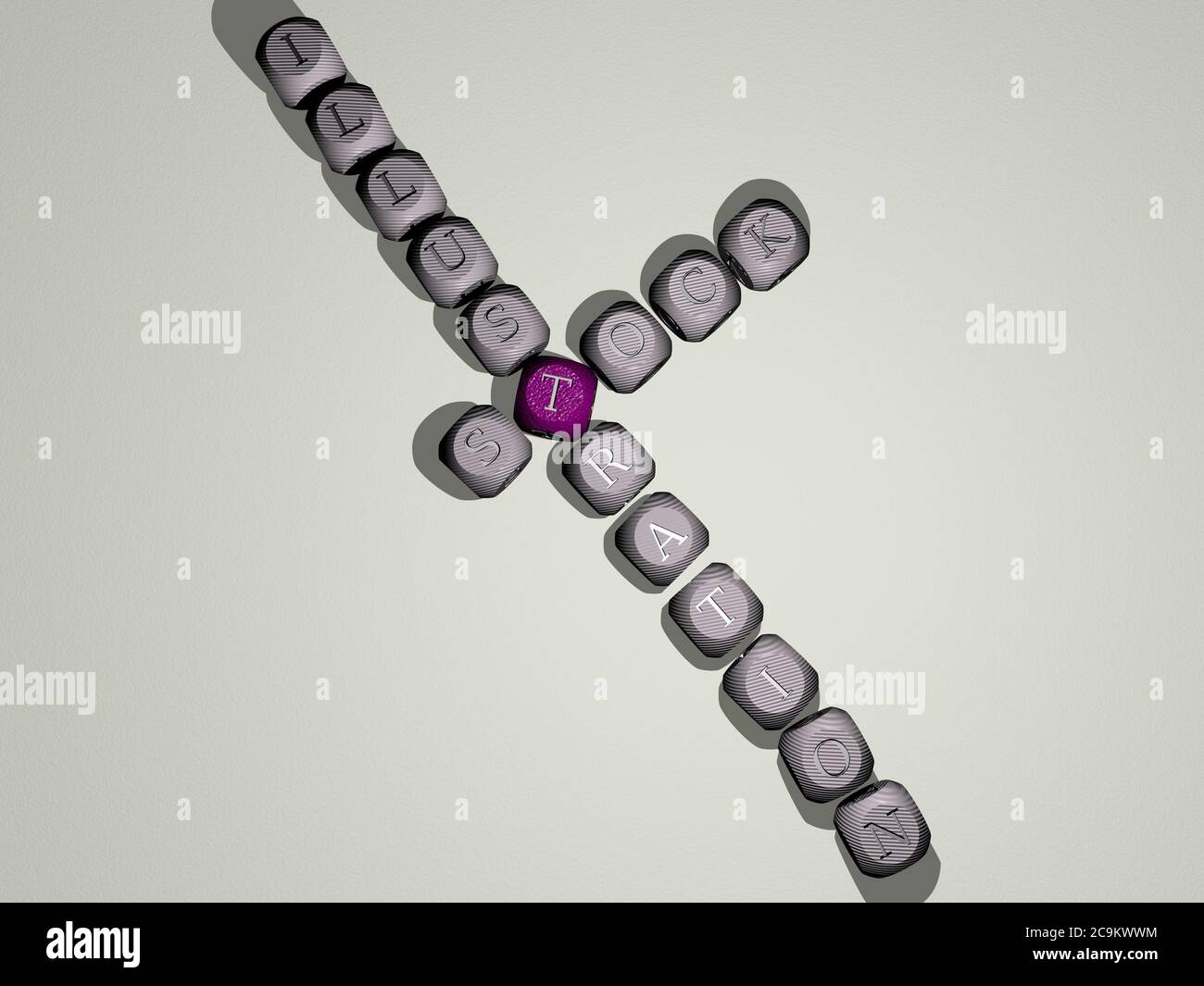 combination of STOCK ILLUSTRATION built by cubic letters from the top ...