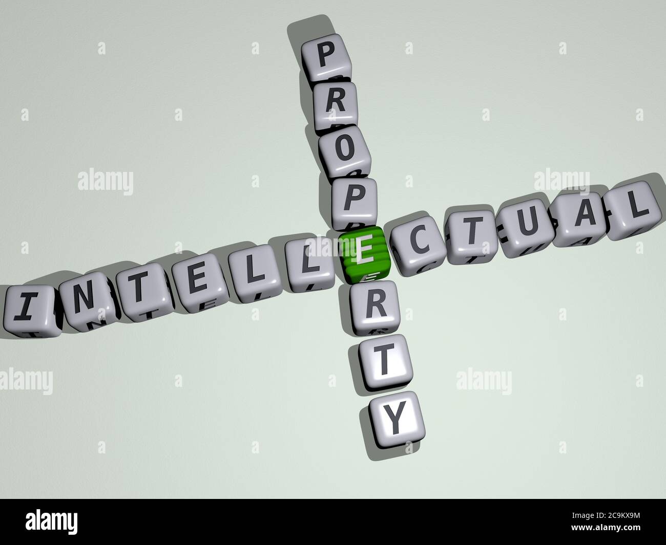 combination of intellectual property built by cubic letters from the ...