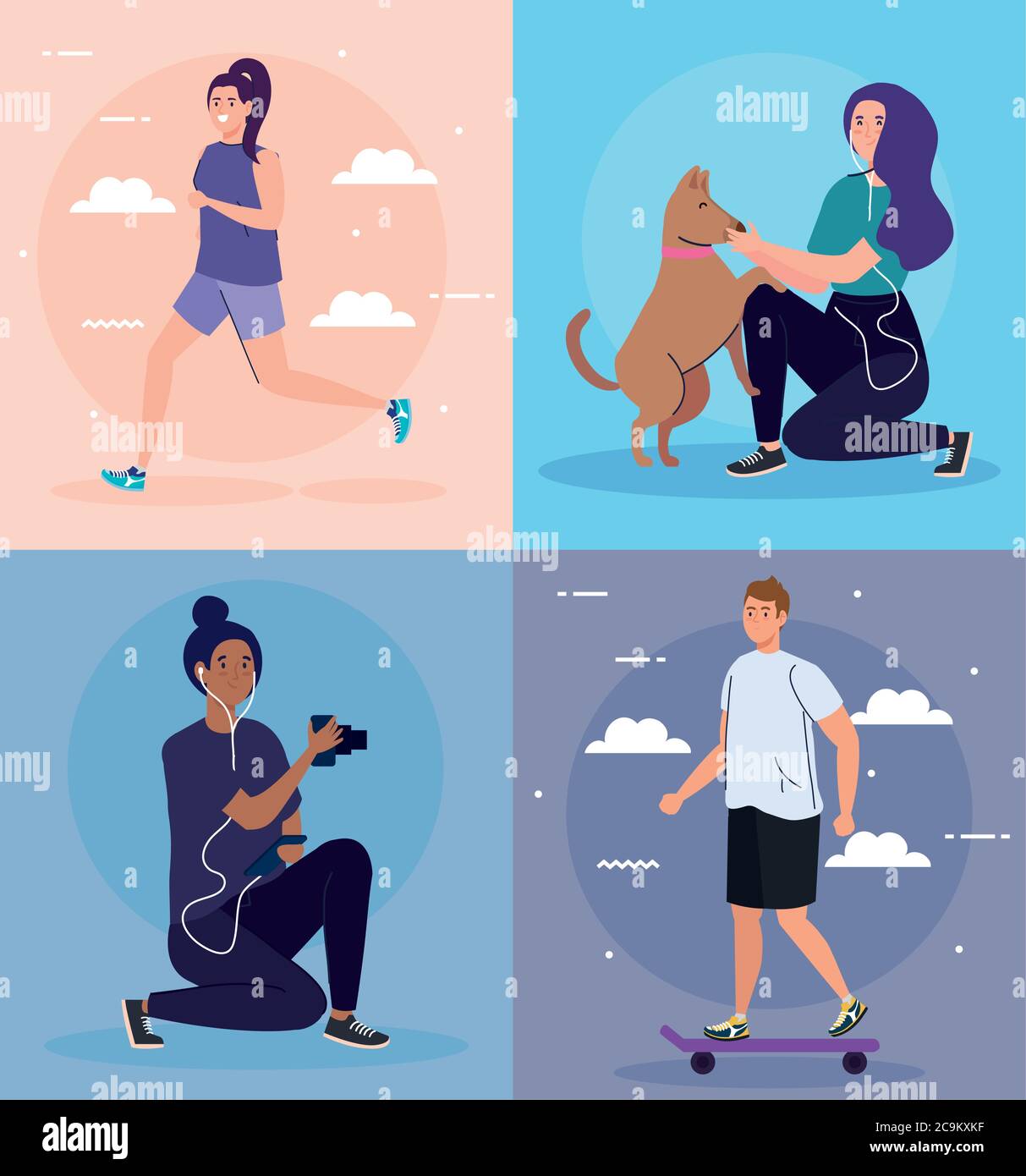 Female photographer running Stock Vector Images - Alamy