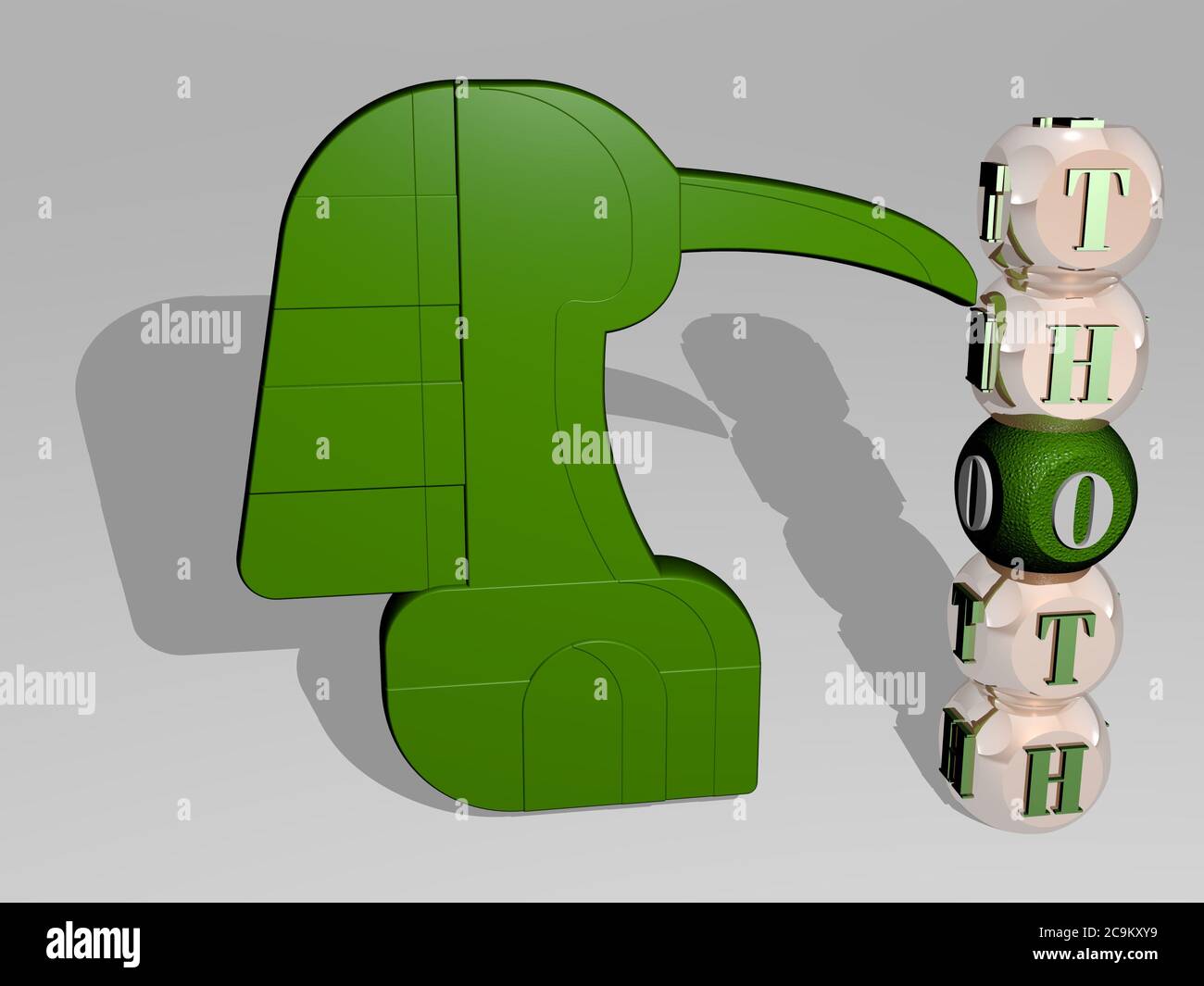 3D representation of THOTH with icon on the wall and text arranged by ...
