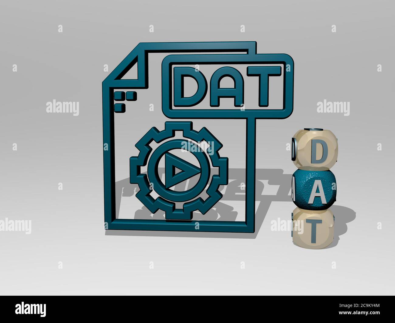 3D illustration of dat graphics and text around the icon made by ...