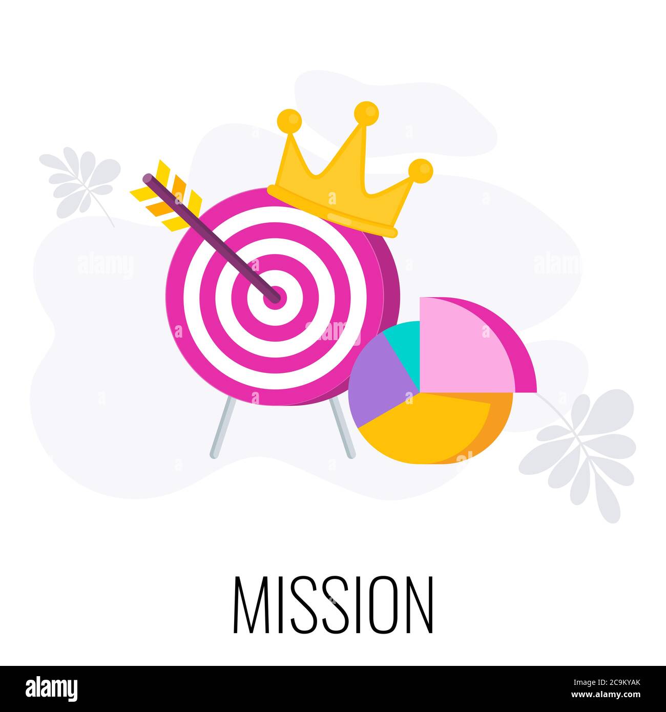 Mission Infographics Icon. target with an arrow in the center Stock ...