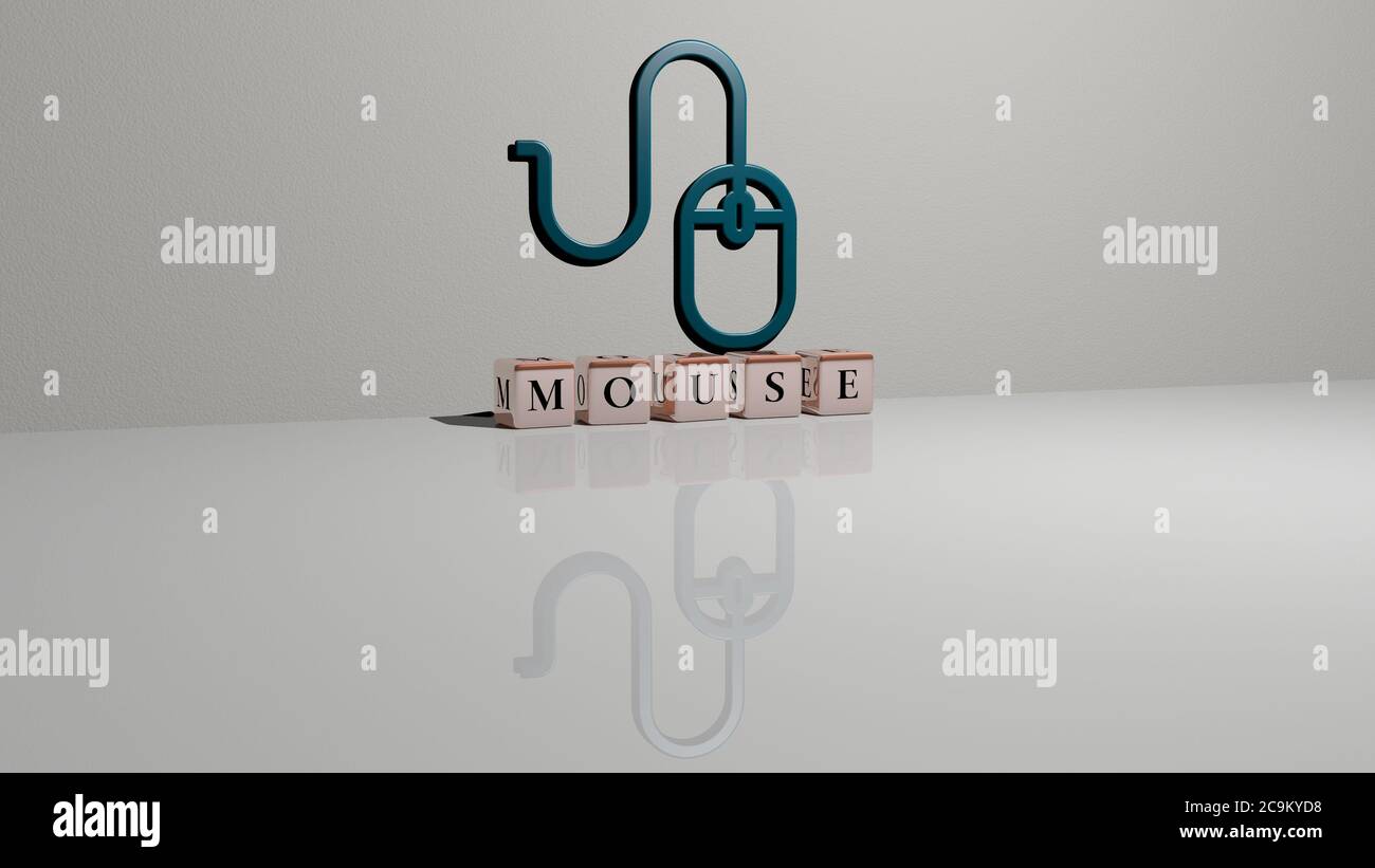 3D graphical image of MOUSE vertically along with text built by ...