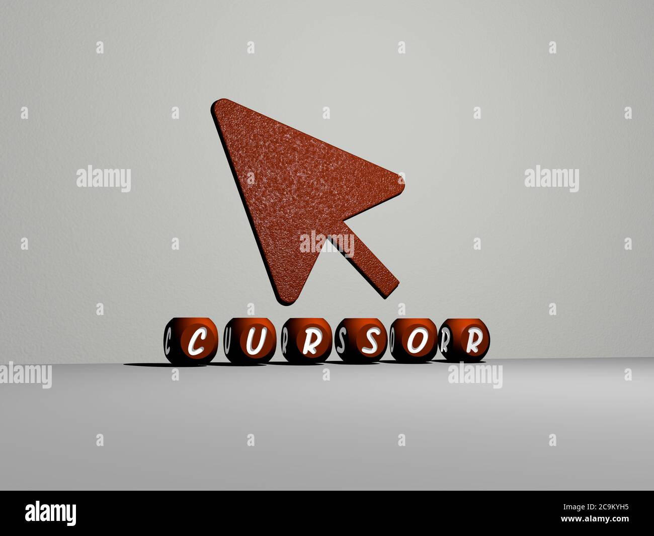 3D graphical image of CURSOR vertically along with text built by ...