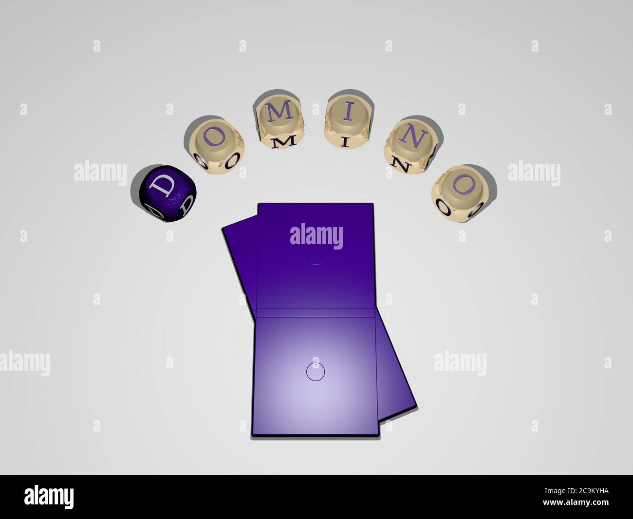 3D representation of DOMINO with icon on the wall and text arranged by ...