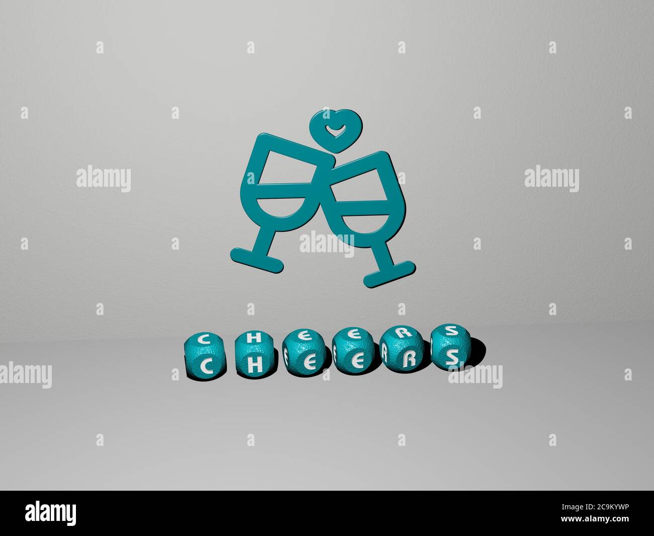 3D graphical image of CHEERS vertically along with text built by ...