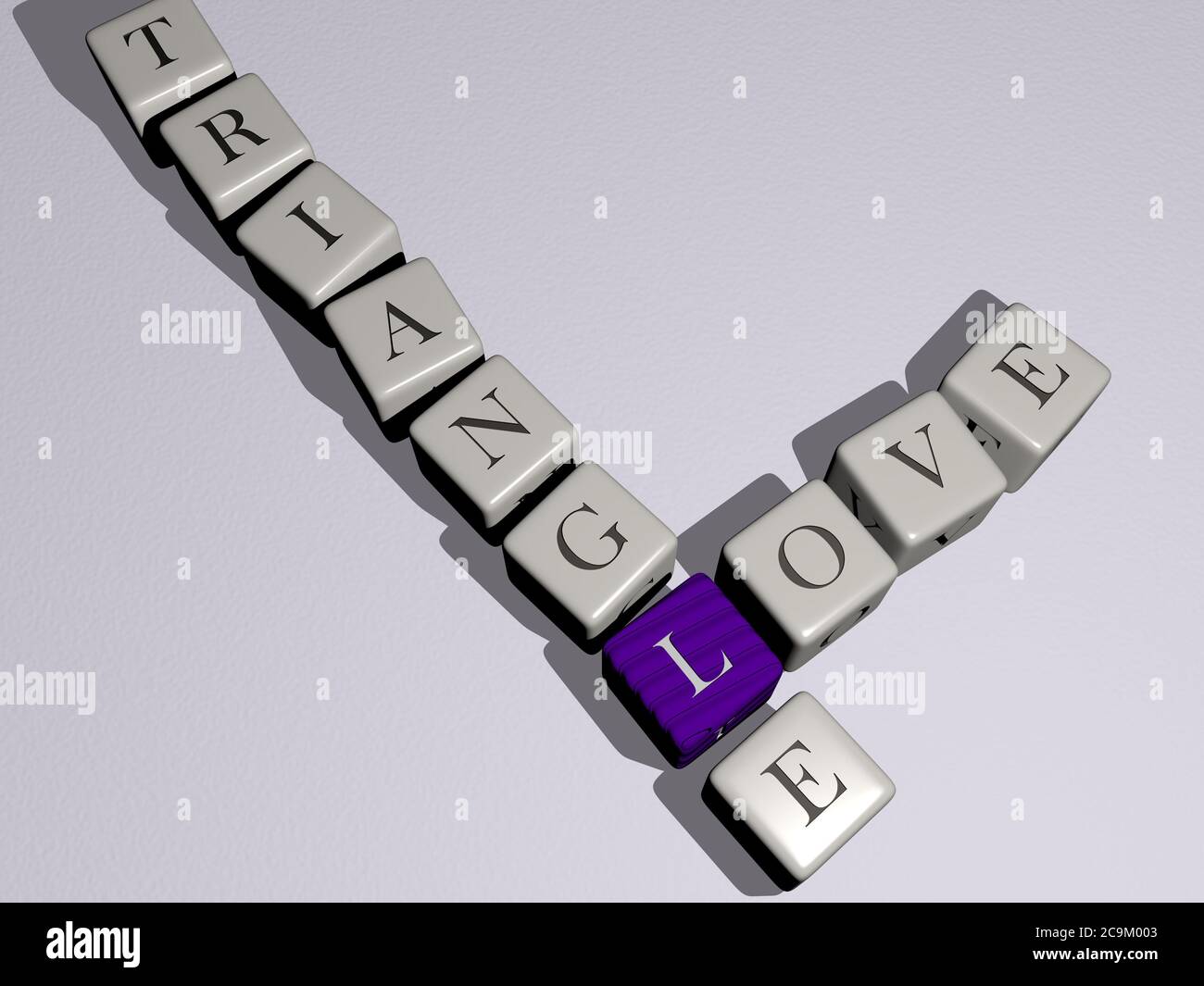 LOVE TRIANGLE combined by dice letters and color crossing for the ...
