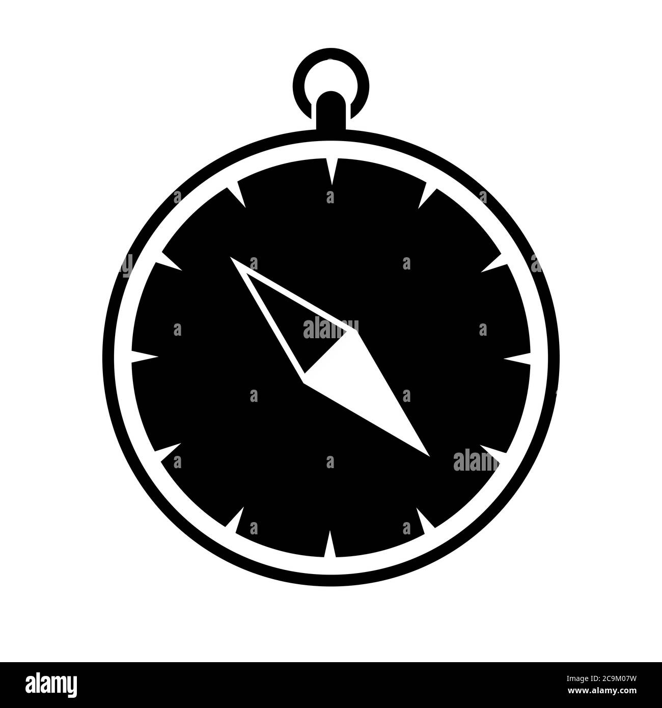 Compass icon black and white navigation equipment vector illustration ...