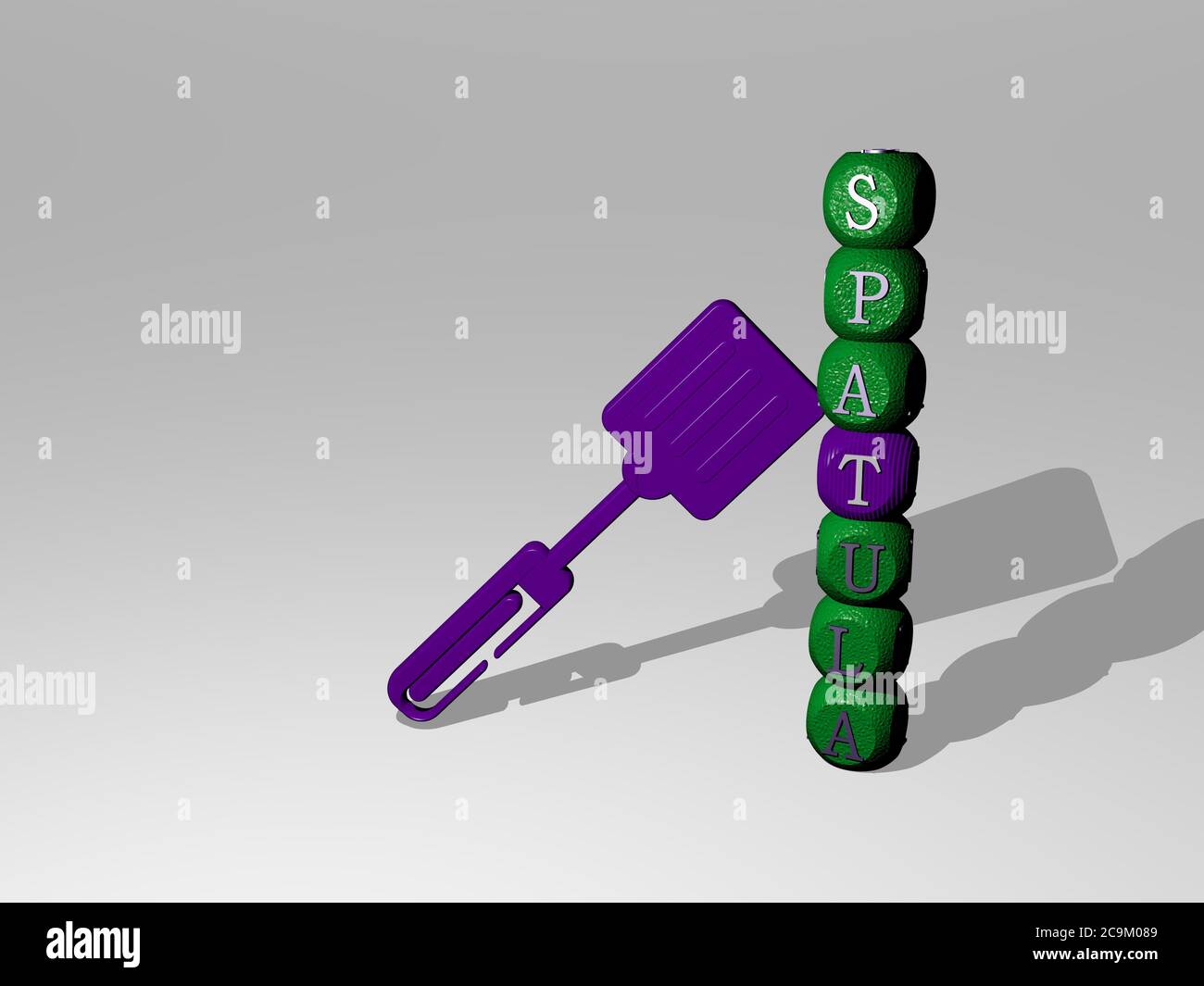3D illustration of spatula graphics and text around the icon made by ...