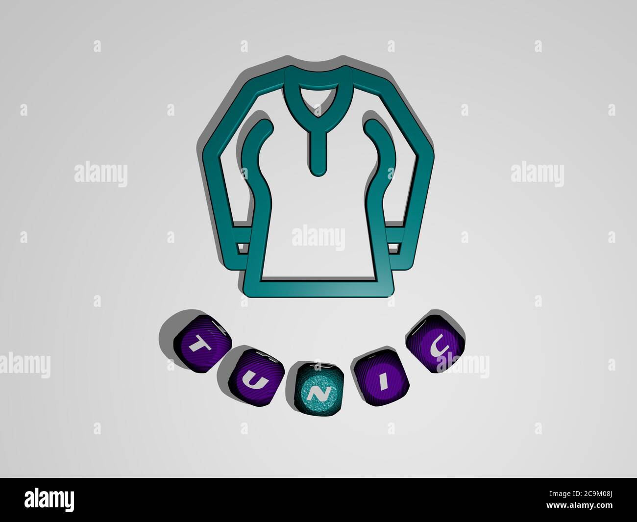 3D graphical image of TUNIC vertically along with text built around the ...