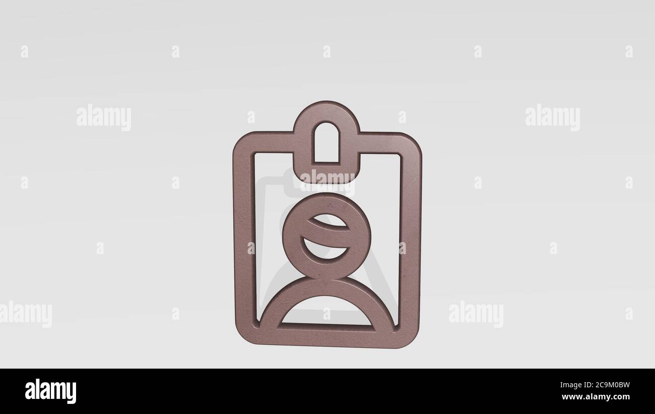 SINGLE MAN ID CARD casting shadow from a perspective. A thick sculpture ...