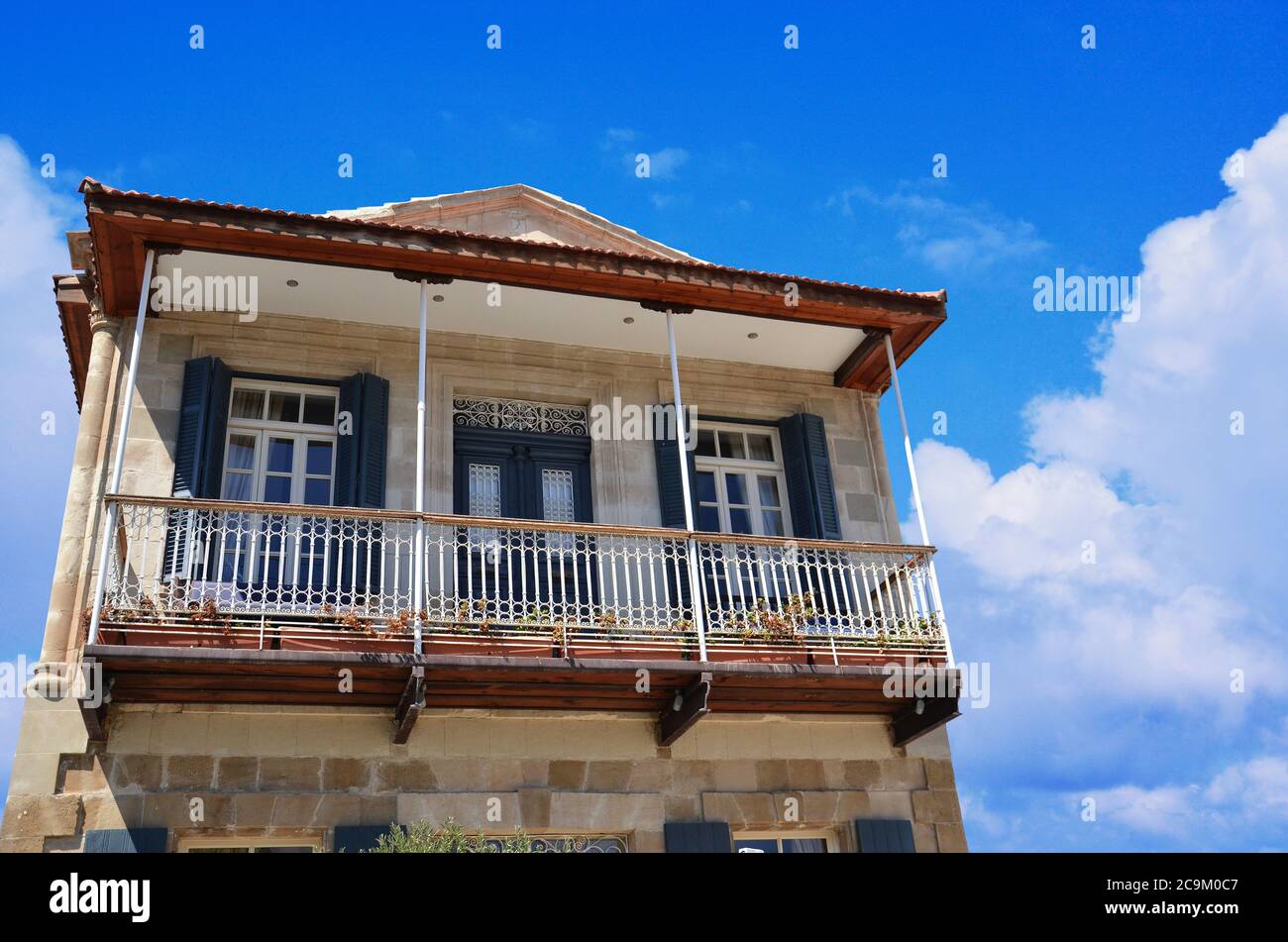 Traditional Cypriot House with Blue Sky in the Background Stock Photo ...