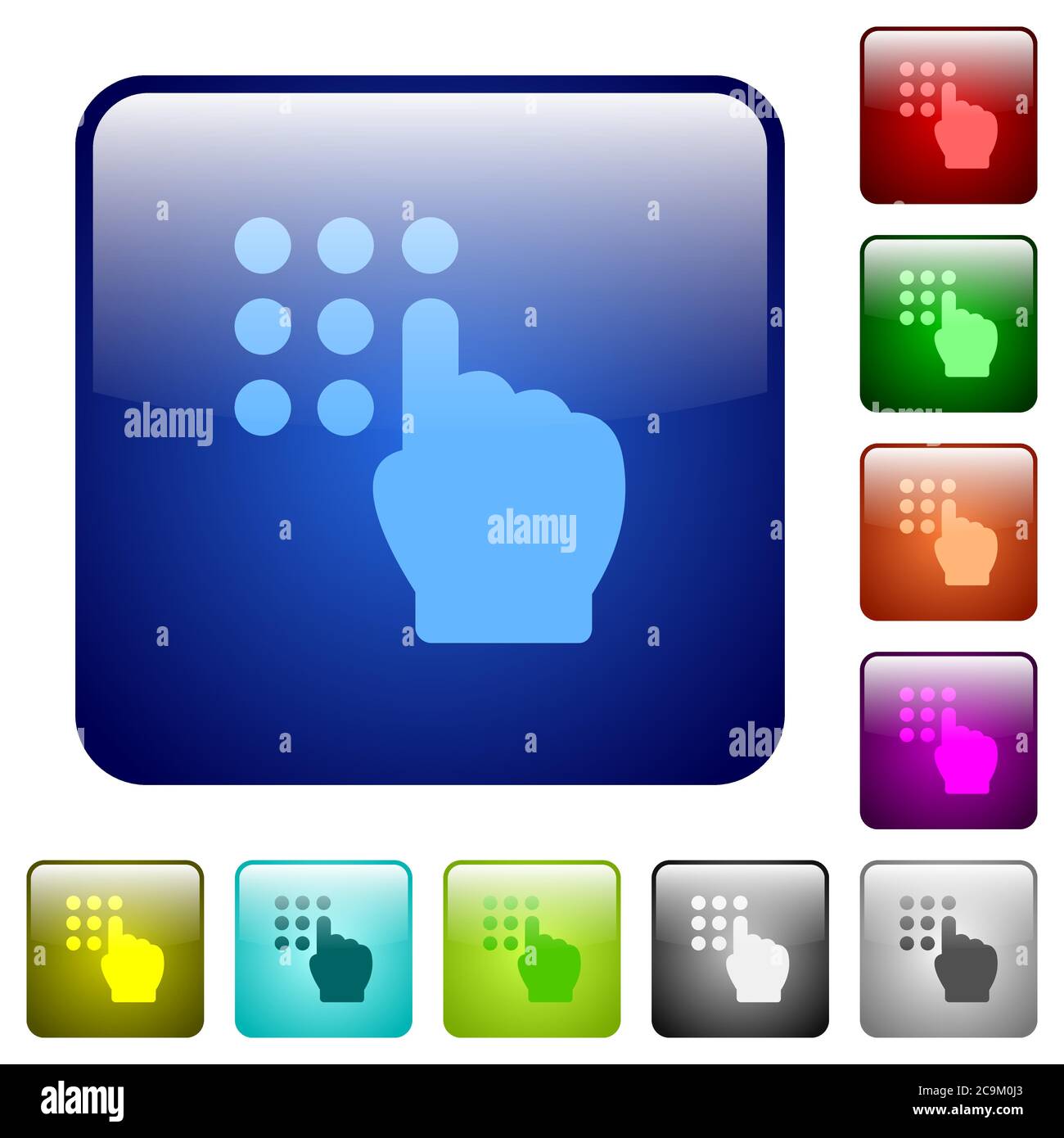 Typing security code icons in rounded square color glossy button set Stock Vector Image & Art ...