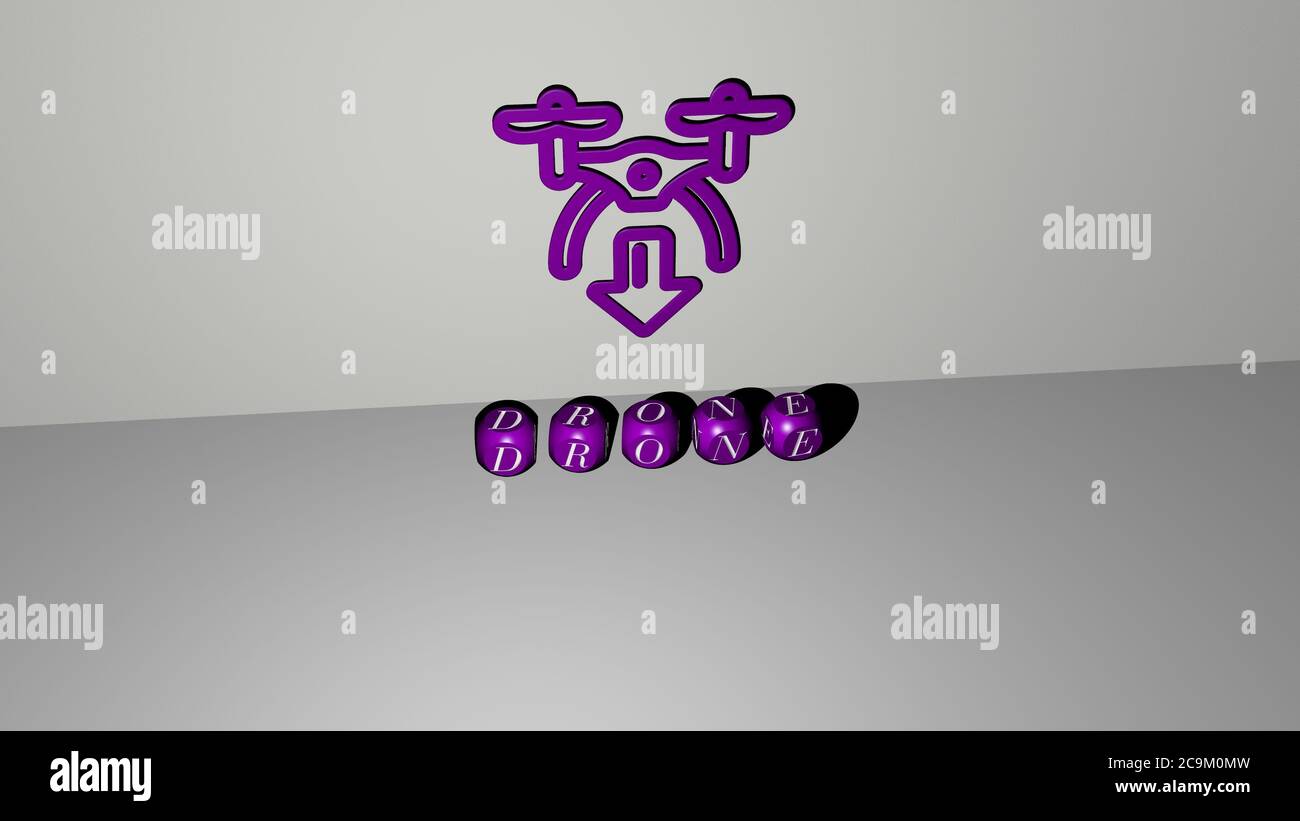 3D graphical image of drone vertically along with text built by ...