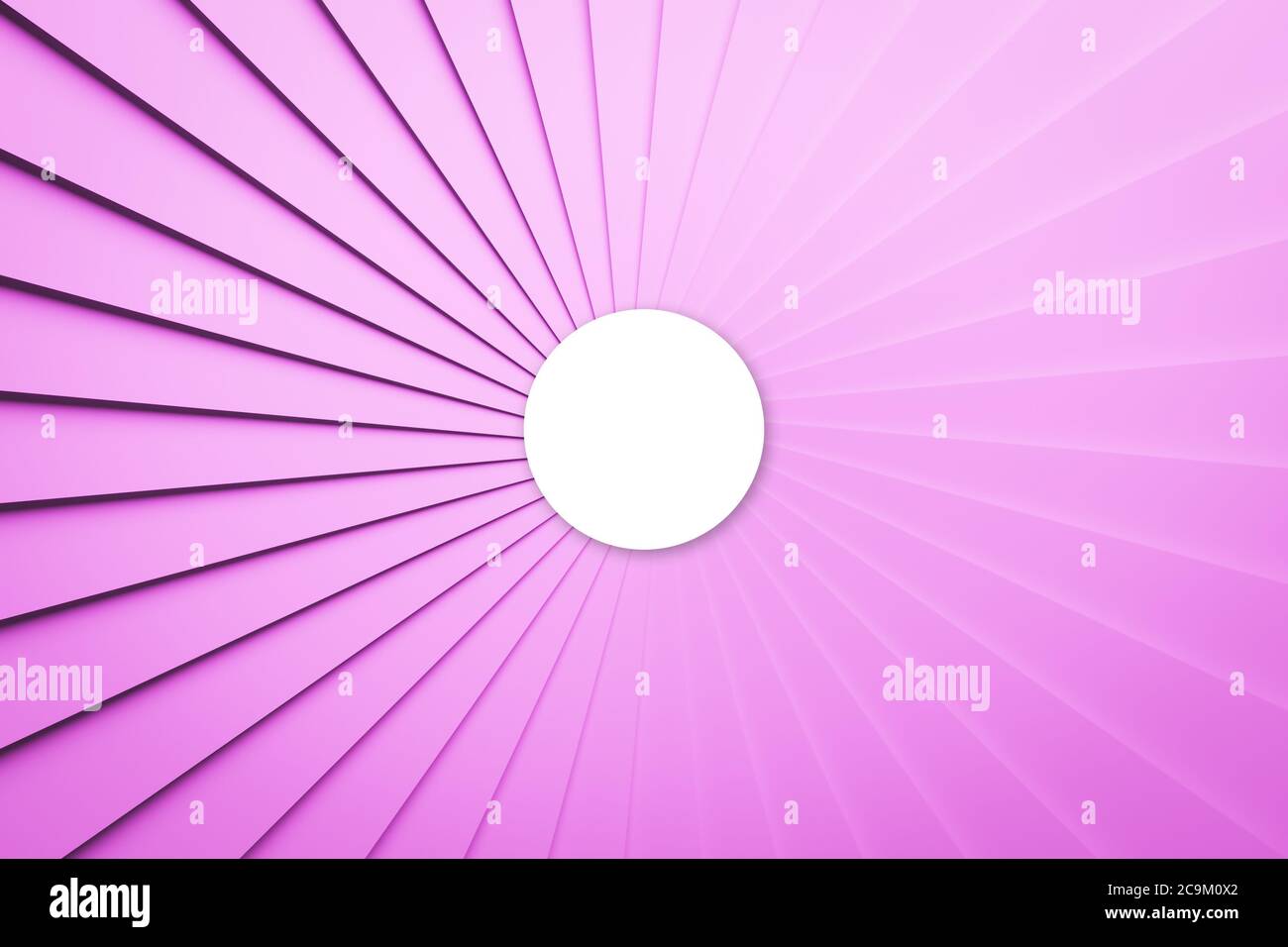 3D illustration volumetric pink and white ball on a geometric ...