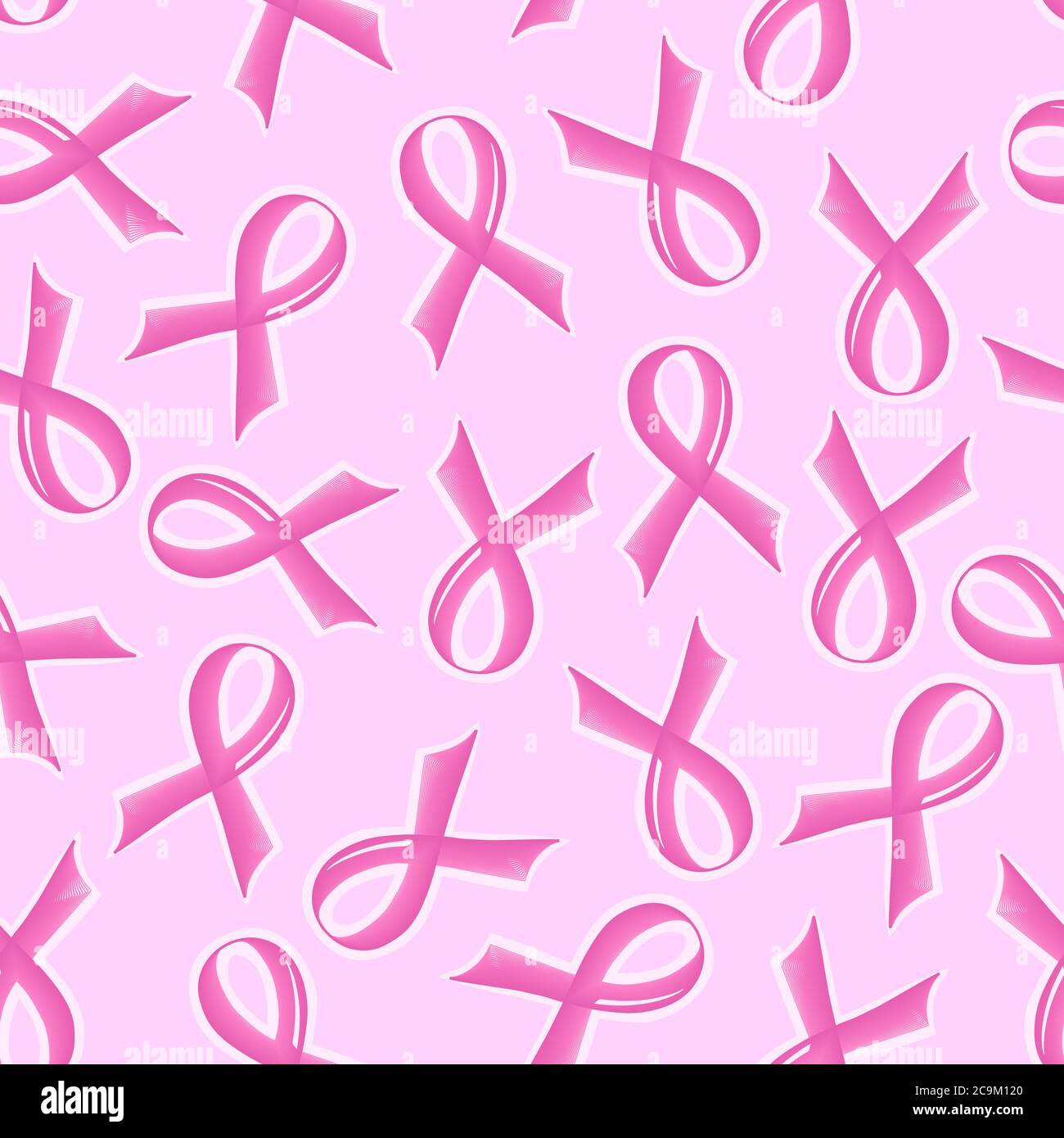 vector illustration of a seamless pattern of pink Support Ribbon on ...