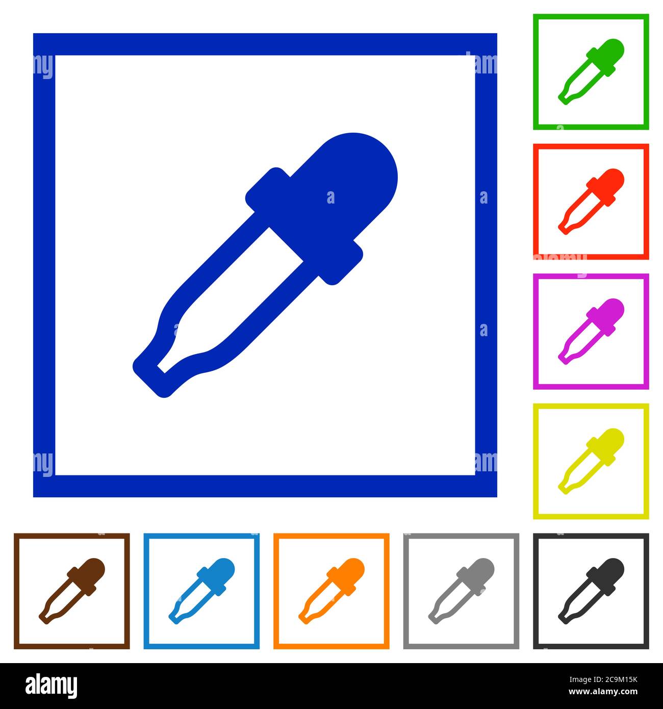 Color picker flat color icons in square frames on white background ...