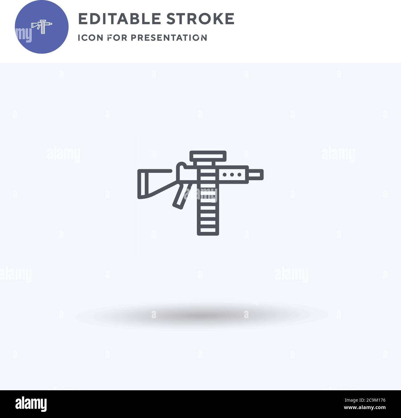 Machine Gun icon vector, filled flat sign, solid pictogram isolated on ...