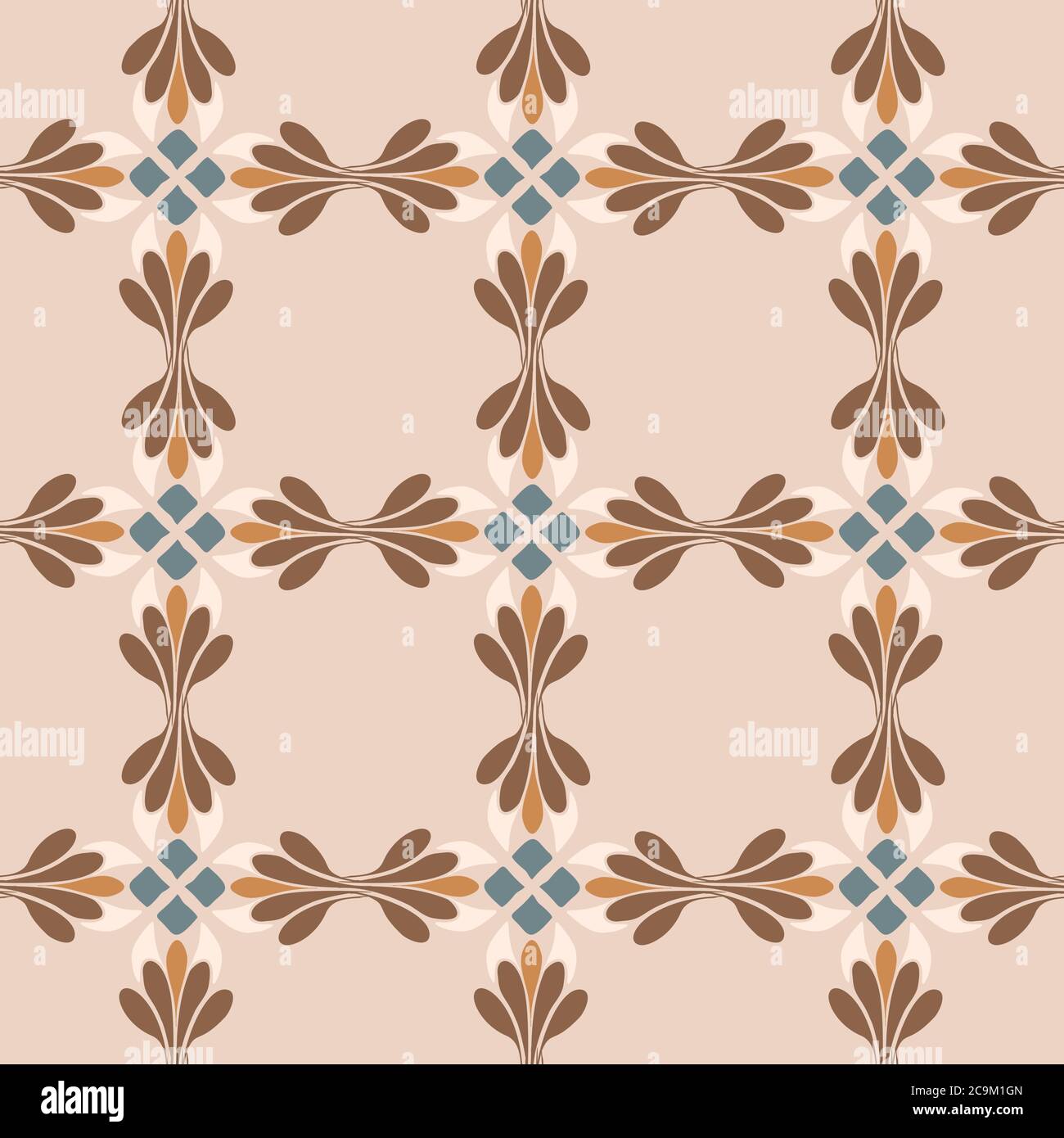 Seamless background gender neutral baby leaf pattern. Simple whimsical ...