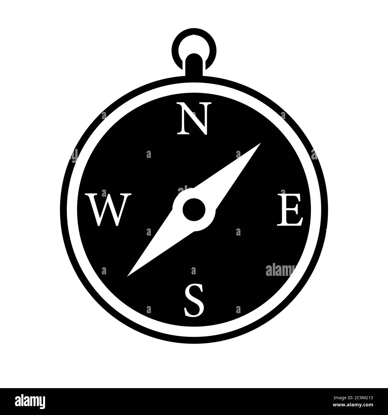Compass icon black and white navigation equipment vector illustration ...