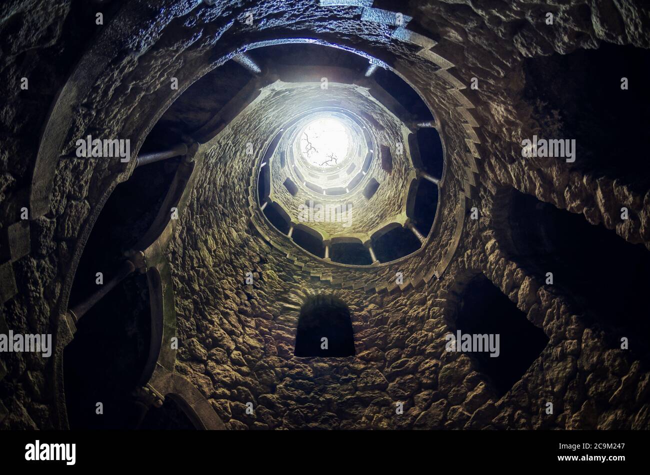 SINTRA, PORTUGAL - FEBRUARY 5 2019: The famous initiation well of the ...