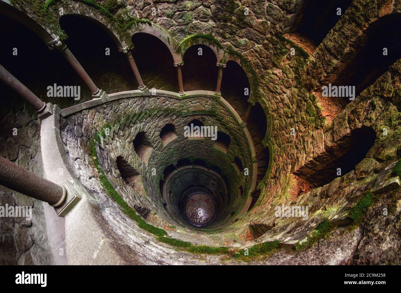 SINTRA, PORTUGAL - FEBRUARY 5 2019: The famous initiation well of the ...