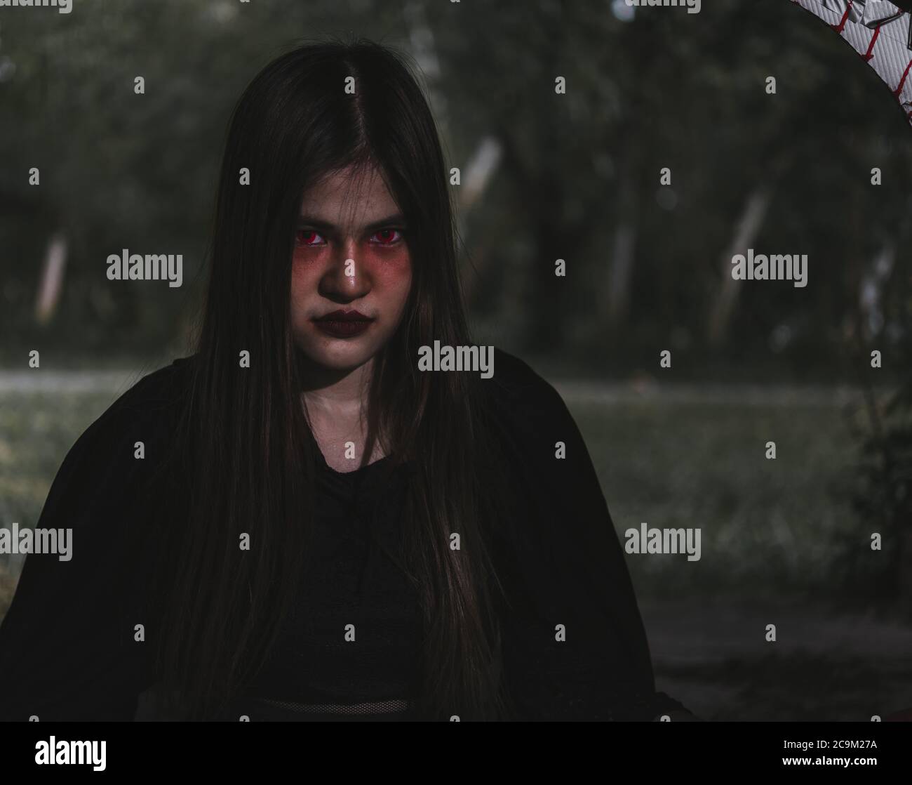 Portrait of woman devil ghost demon costume horror and scary, Happy ...