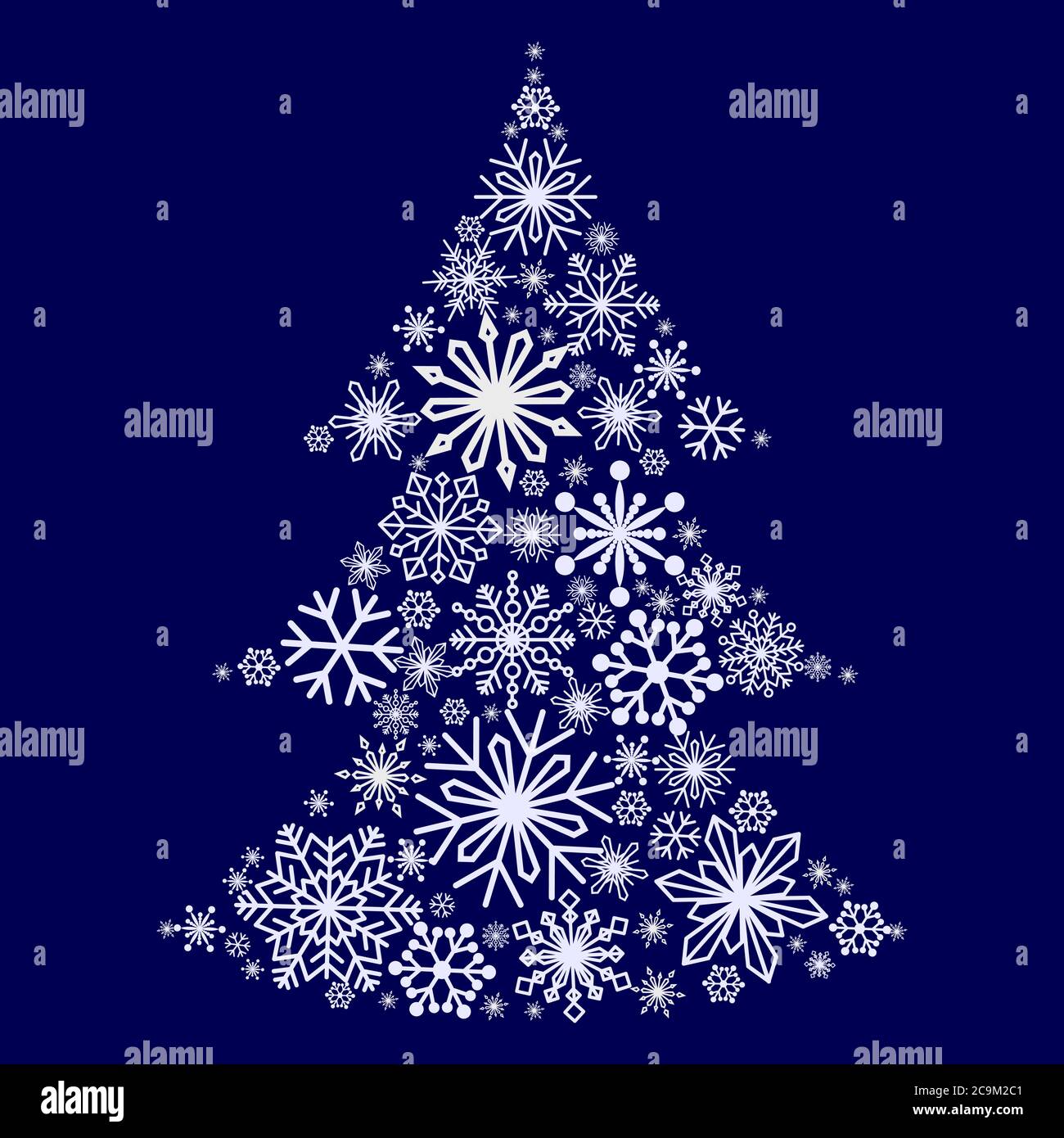 Snowflakes in the form of a Christmas tree. Winter themes. Snowflakes ...
