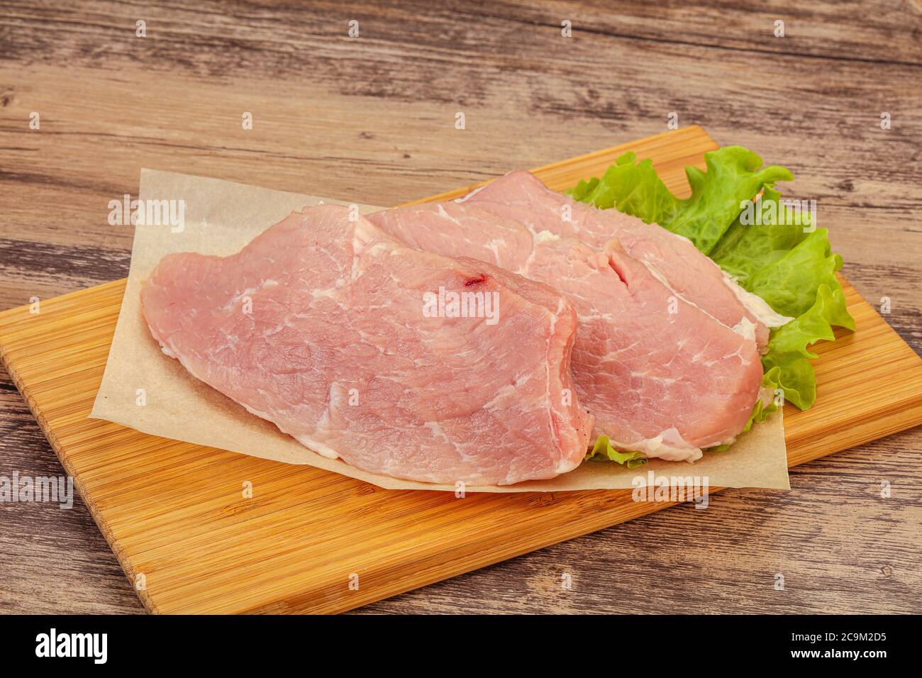 Raw pork steak ready for cooking Stock Photo - Alamy