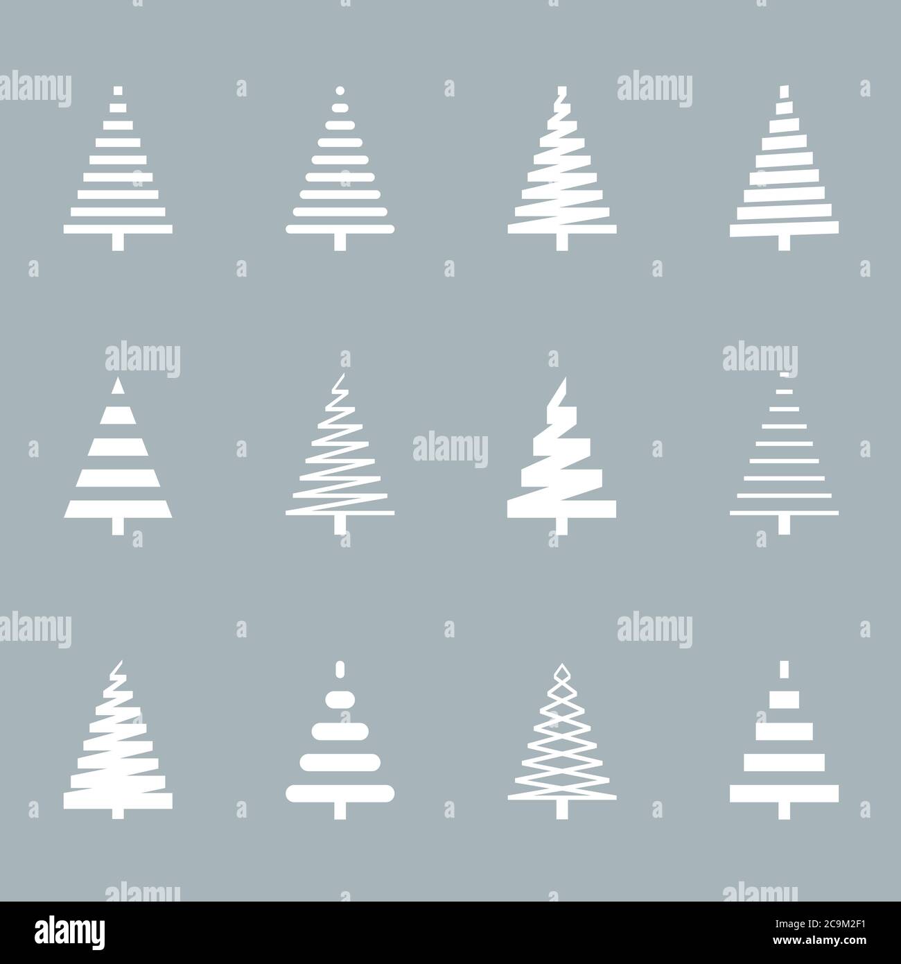 White Christmas tree icon set Stock Vector Image & Art - Alamy
