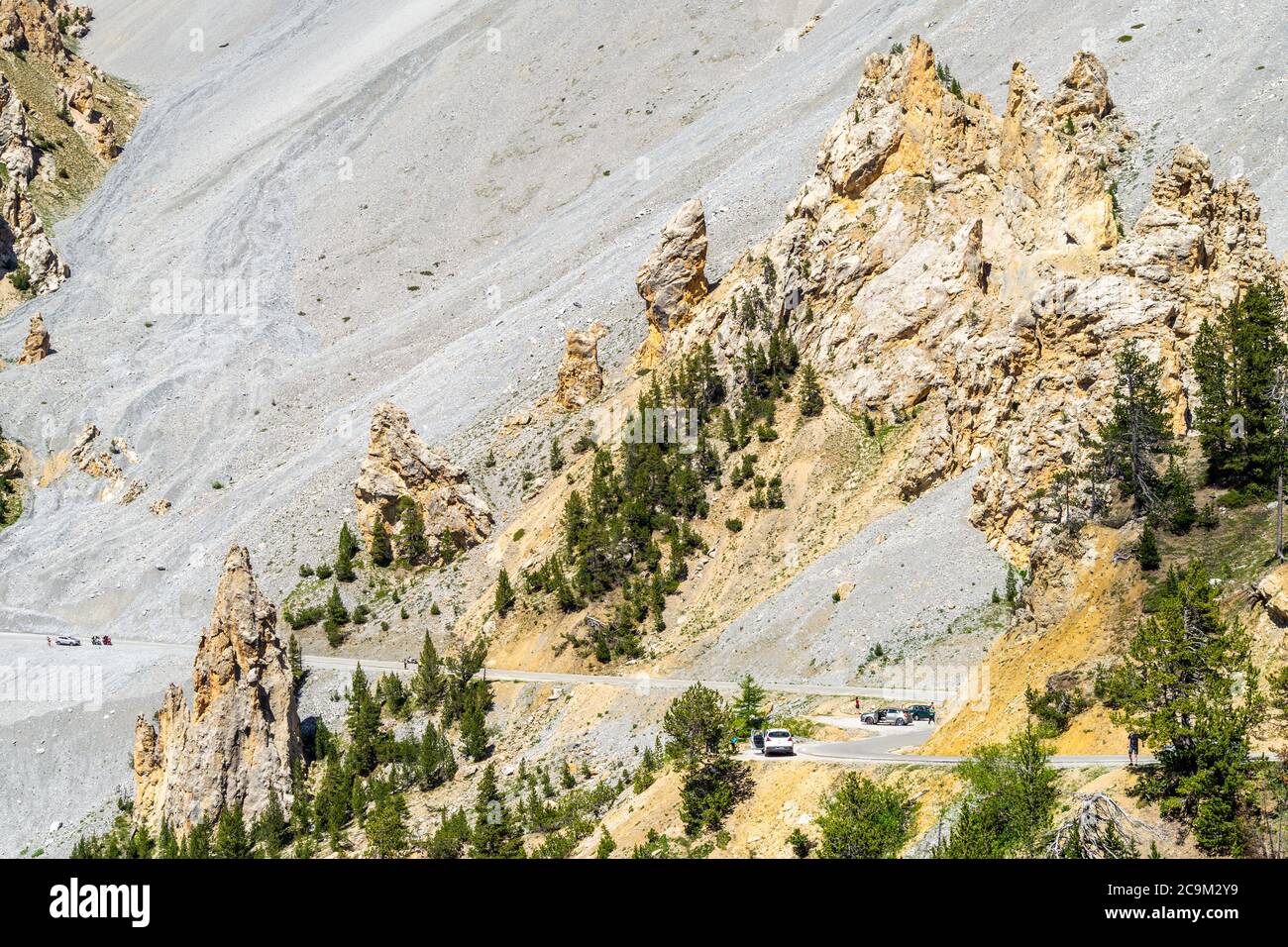 The dramatic scenery know as the Casse Desert at the Col d'Izoard ...