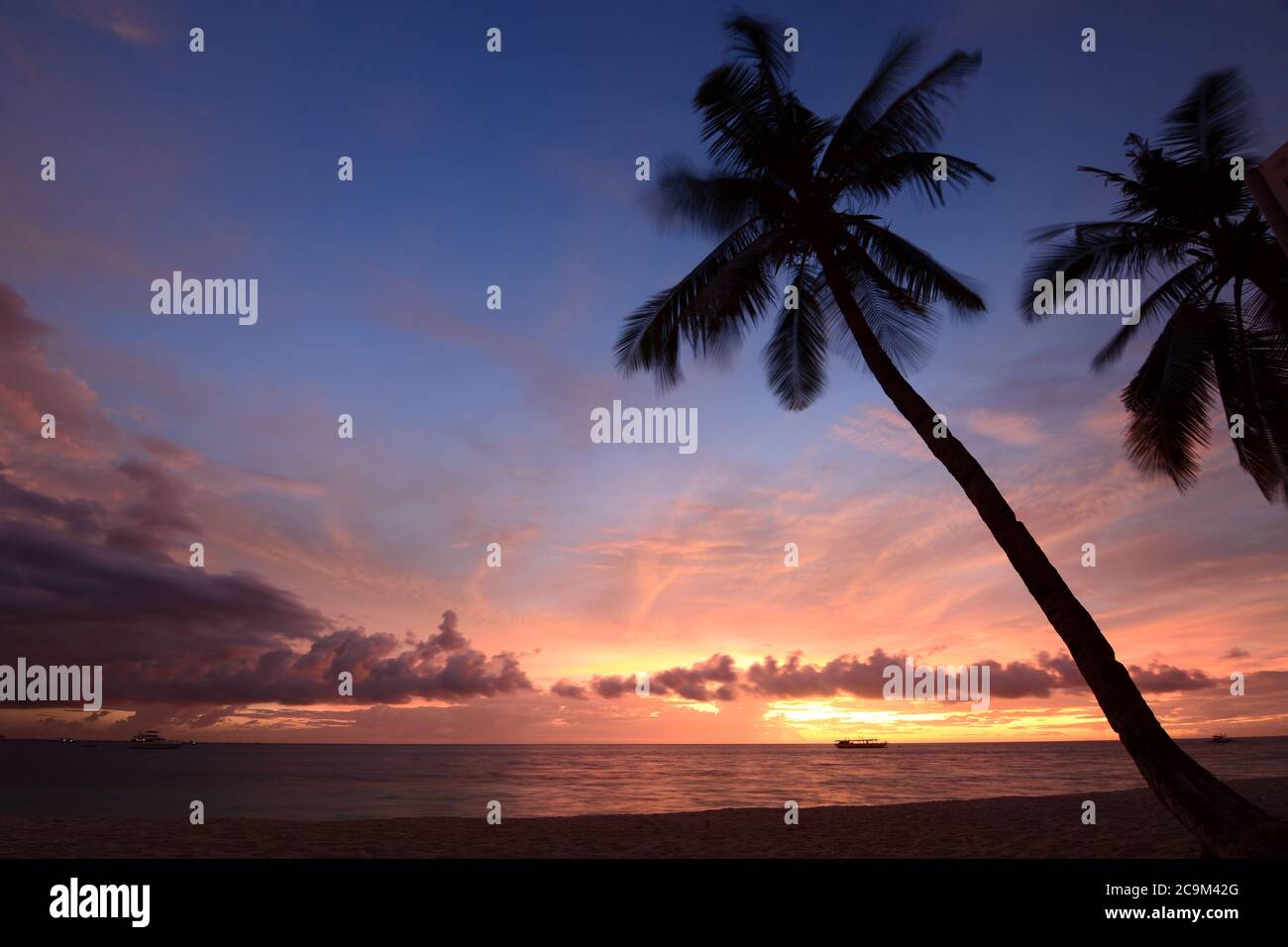 Scenic dusk on White Beach. Boracay island. Aklan. Western Visayas. Philippines Stock Photo - Alamy