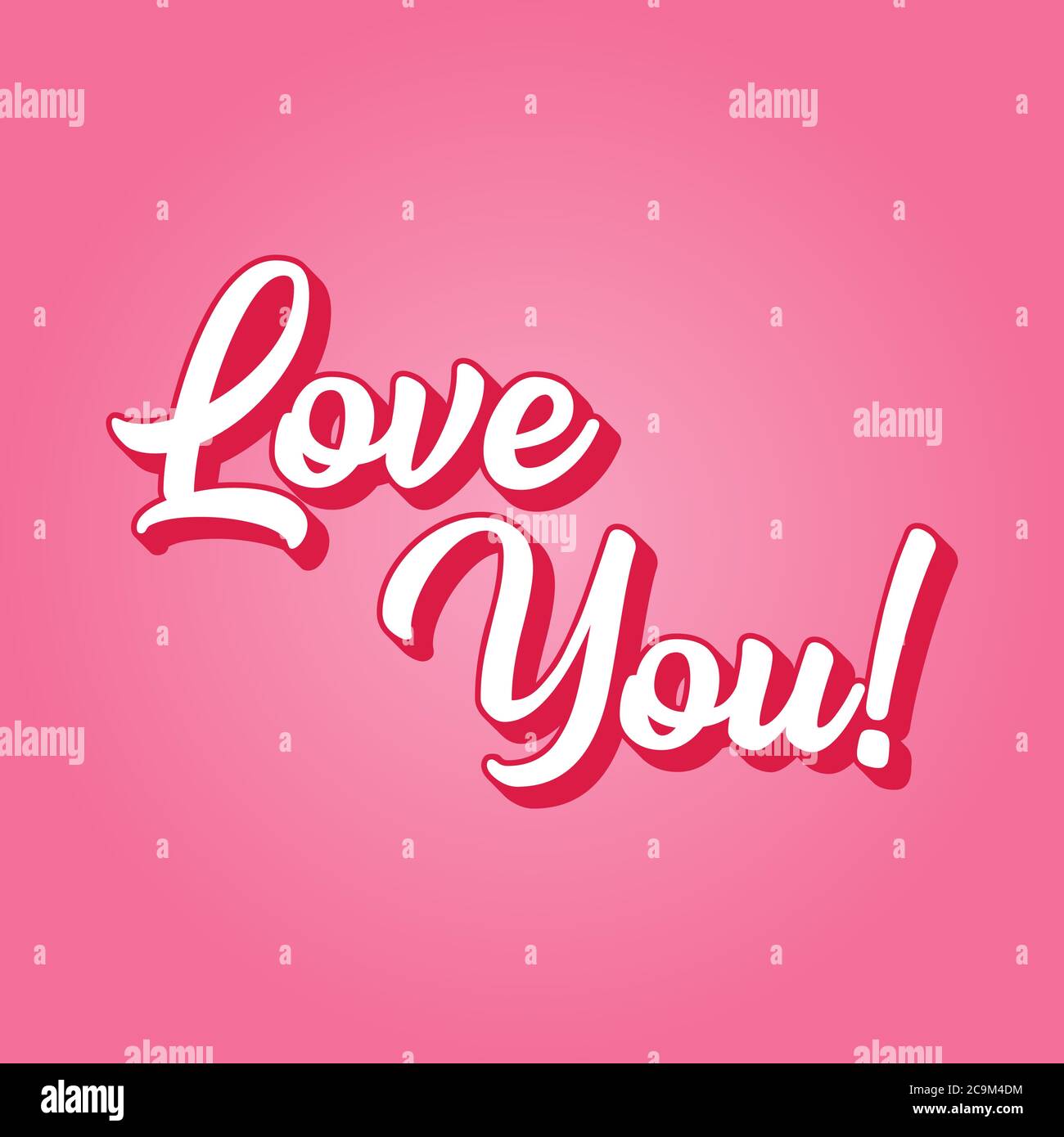 Hand sketched LOVE YOU quote. Lettering for label, sticker, flyer, card ...