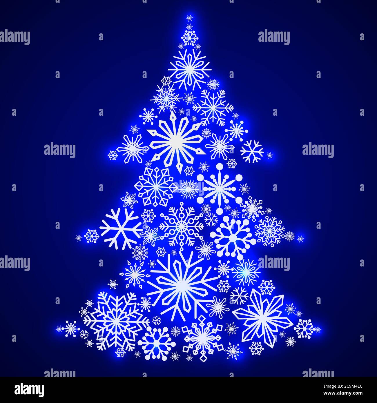 Snowflakes in the form of a Christmas tree. Winter themes. Snowflakes ...