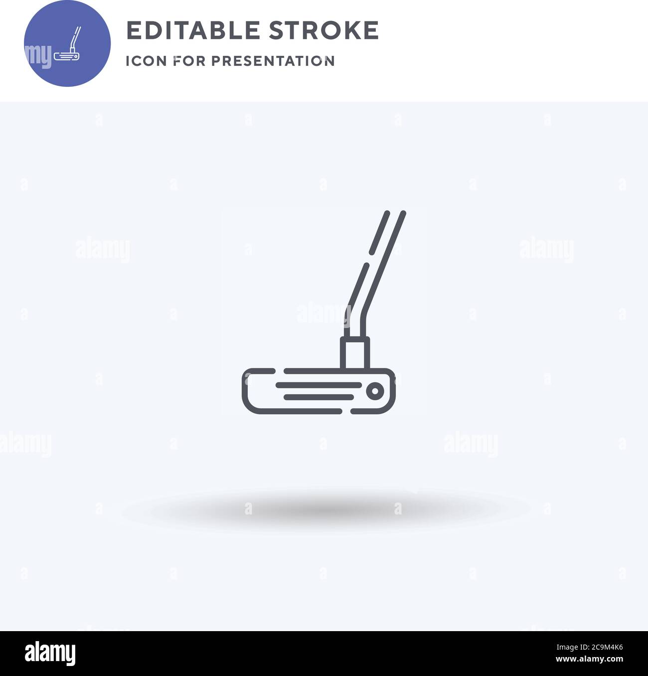 Putter icon vector, filled flat sign, solid pictogram isolated on white ...