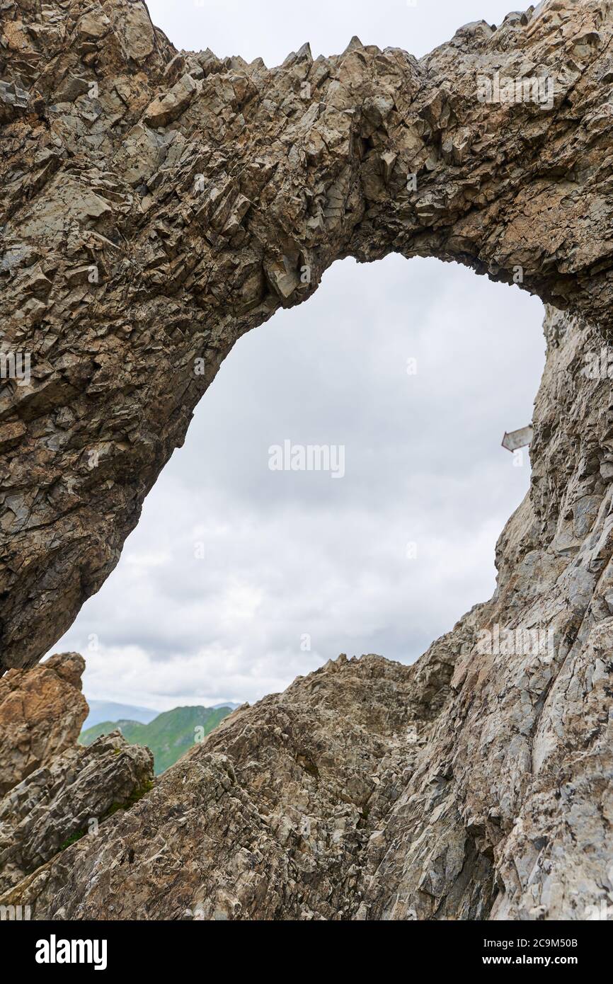 The "Dragons window" rock arch a natural phenomenon in the rocky ...