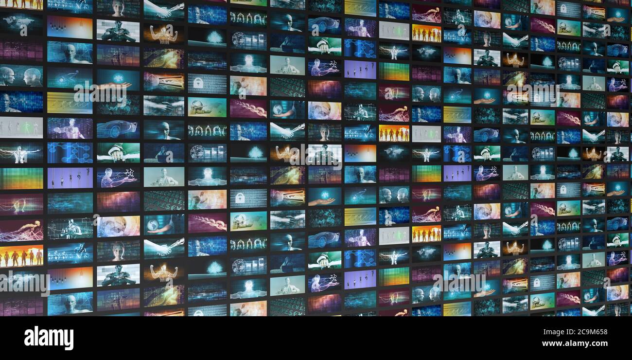 Content Marketing on a Video Wall as Digital Concept Stock Photo - Alamy