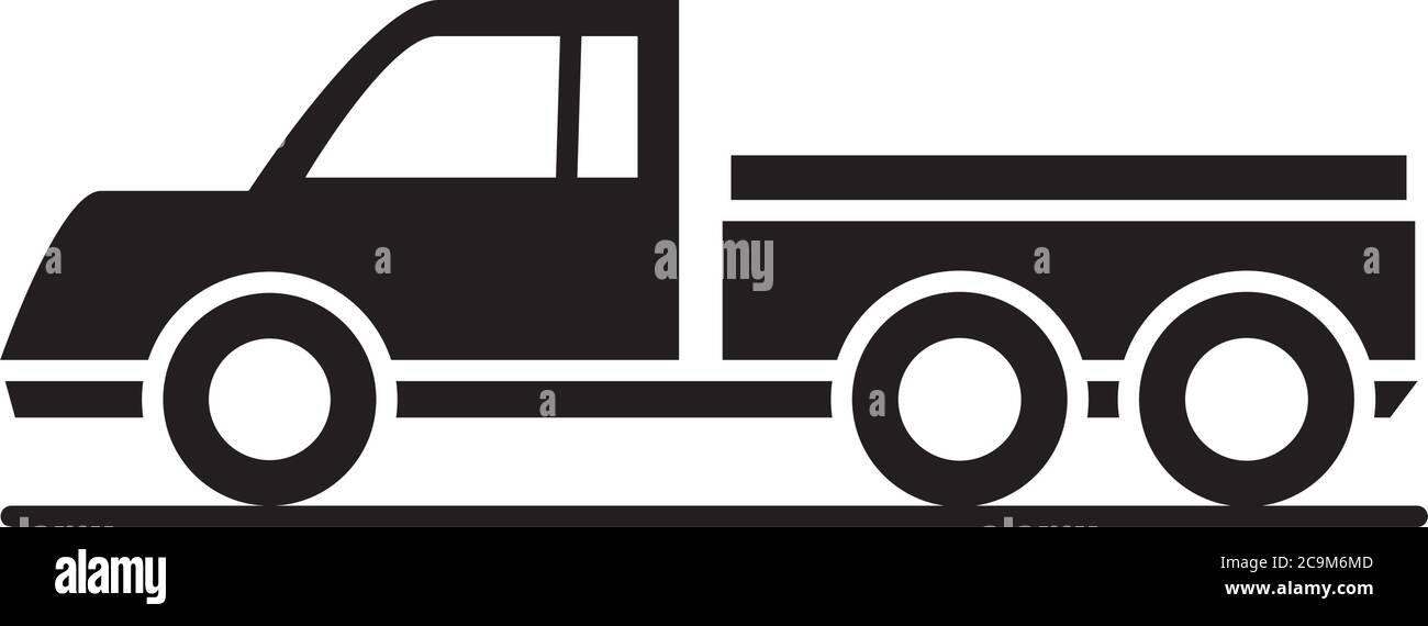 car delivery pick up model transport vehicle silhouette style icon ...