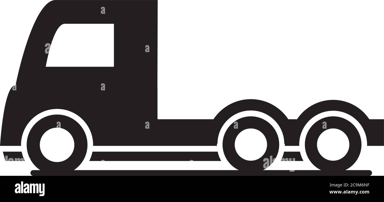car trailer head truck model transport vehicle silhouette style icon ...