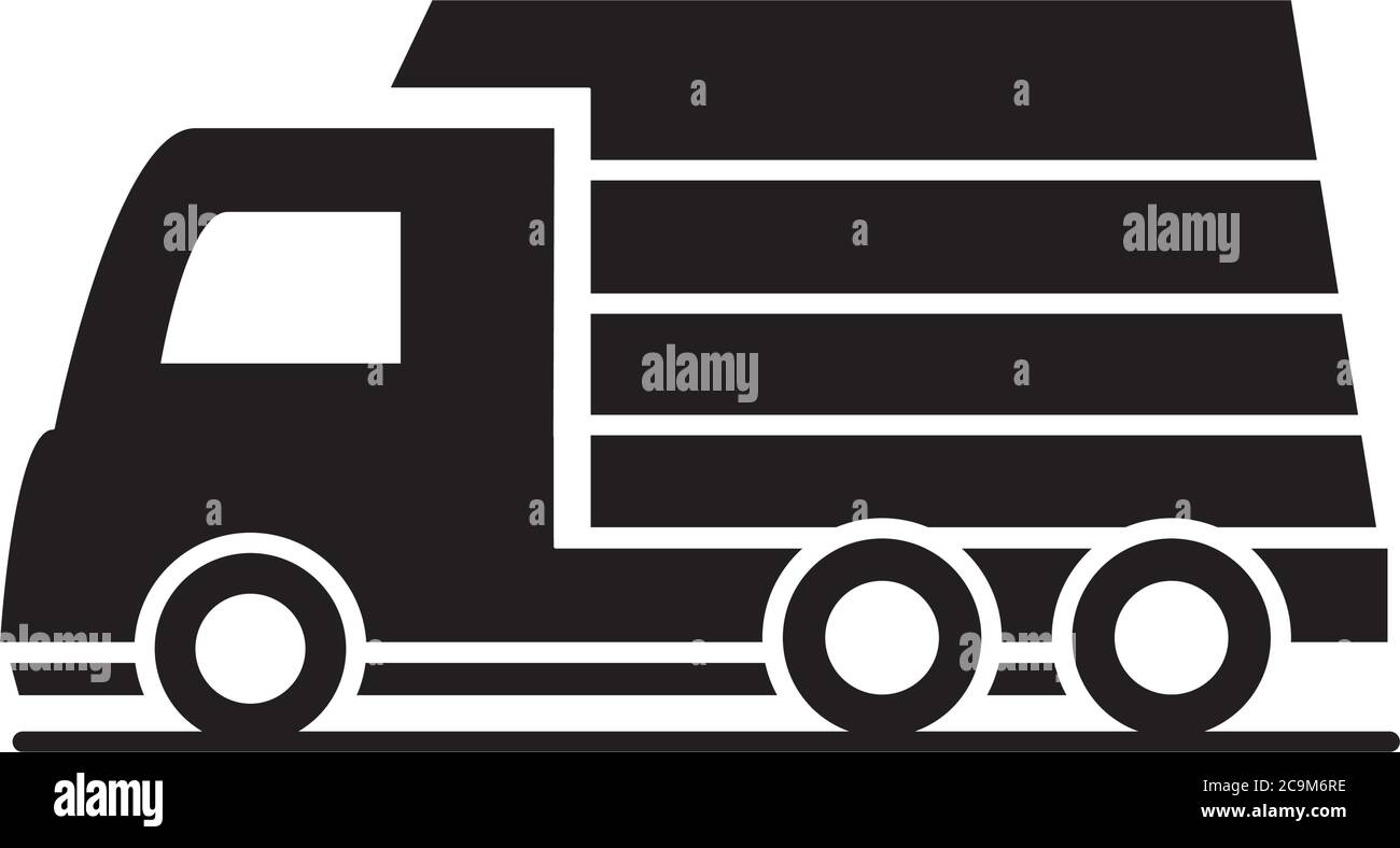 car lorry van transport vehicle silhouette style icon design vector ...