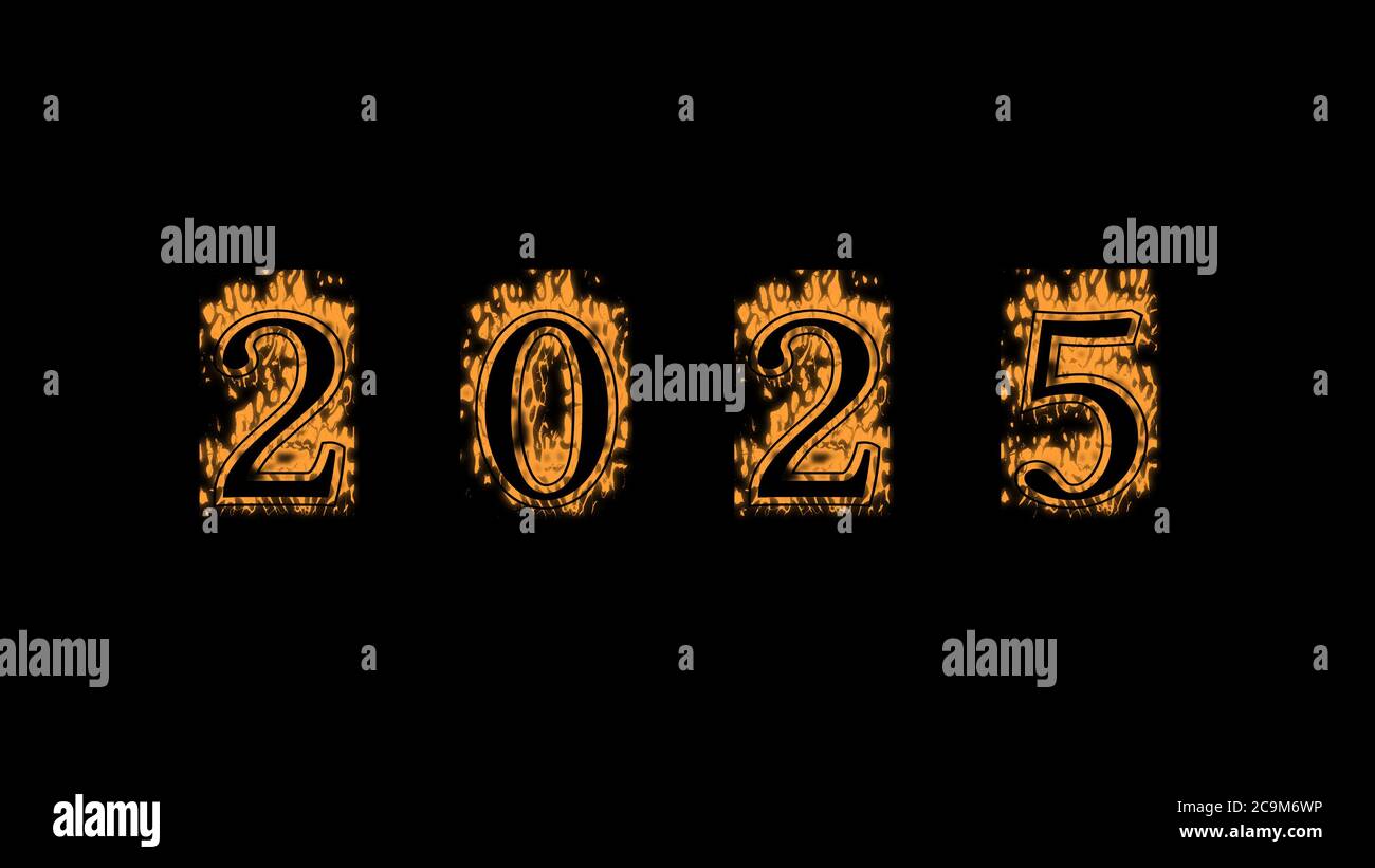 2025 fire text effect black background. animated text effect with high ...
