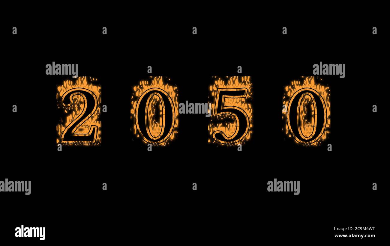 2050 fire text effect black background. animated text effect with high ...