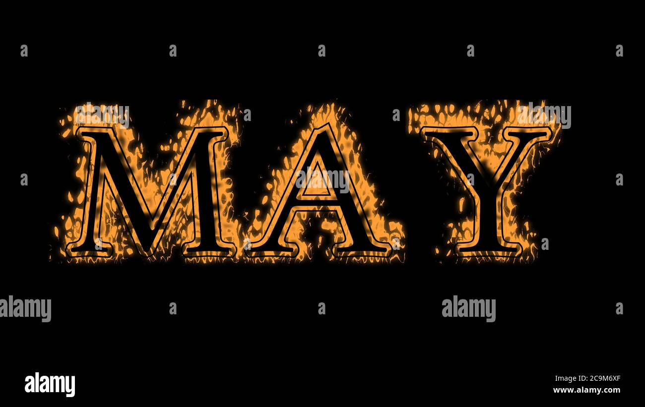 May fire text effect black background. animated text effect with high ...