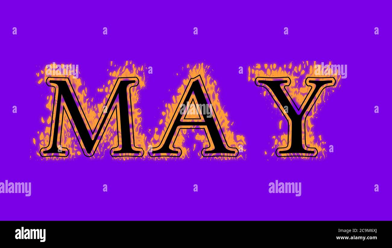 May fire text effect violet background. animated text effect with high ...