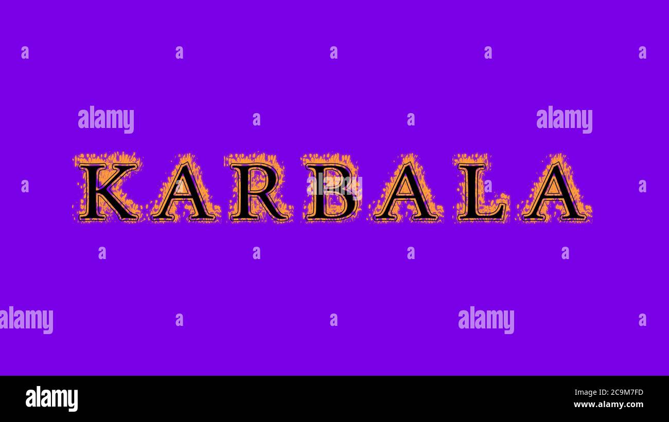 Karbala fire text effect violet background. animated text effect with ...