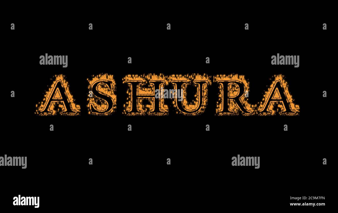 Ashura fire text effect black background. animated text effect with ...