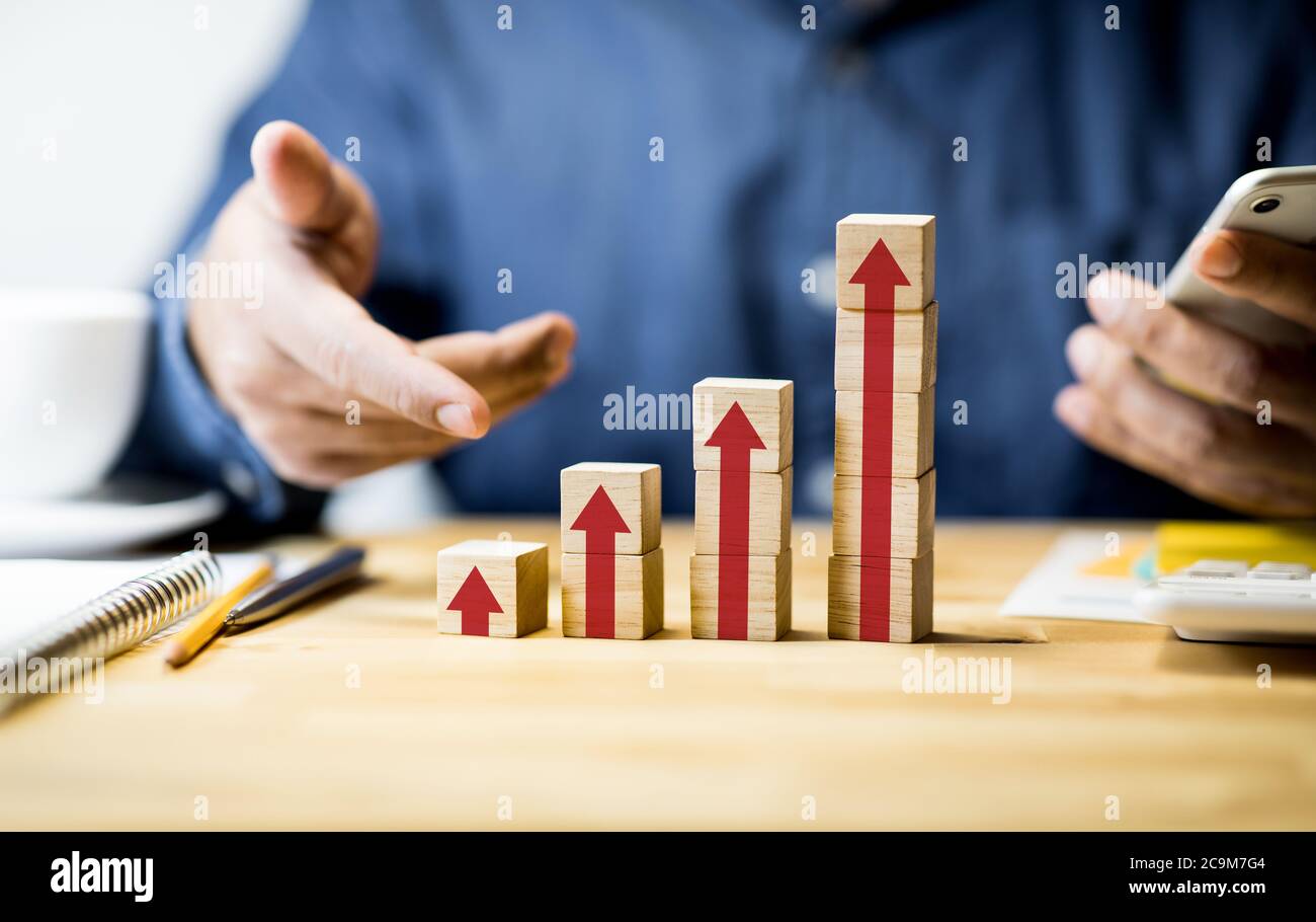 Business goal and profit with graph chart.financial growing.investor ...